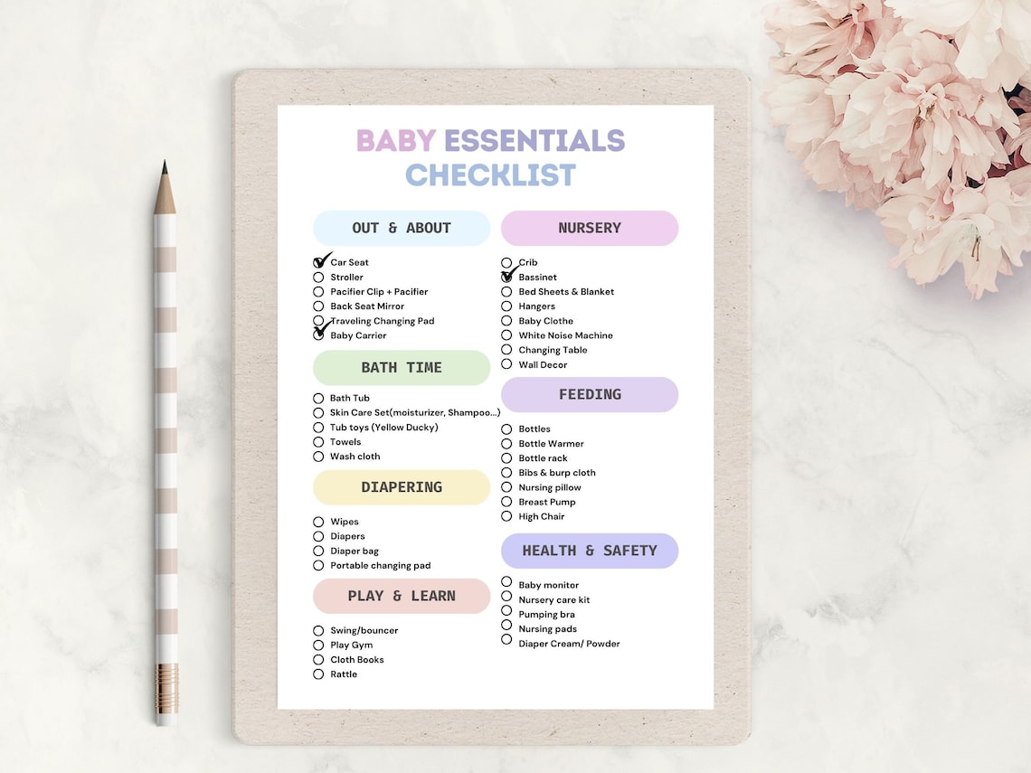 Baby Essentials Checklist, Newborn Essentials Checklist, Pregnancy ...