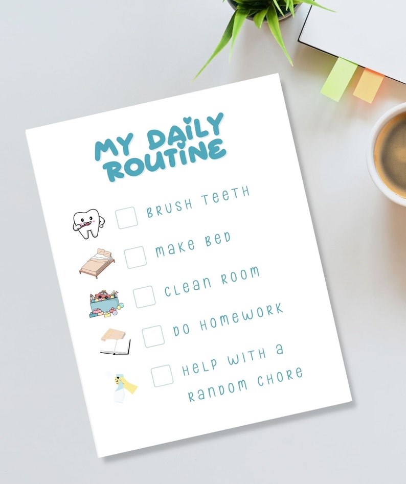 3 Druckbare Routine Checkliste für Kleinkinder, digitale Checkliste für ...