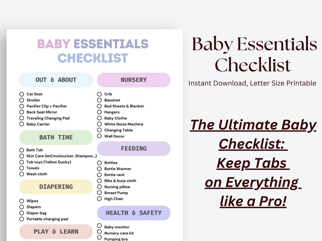 Baby Essentials Checklist, Newborn Essentials Checklist, Pregnancy ...