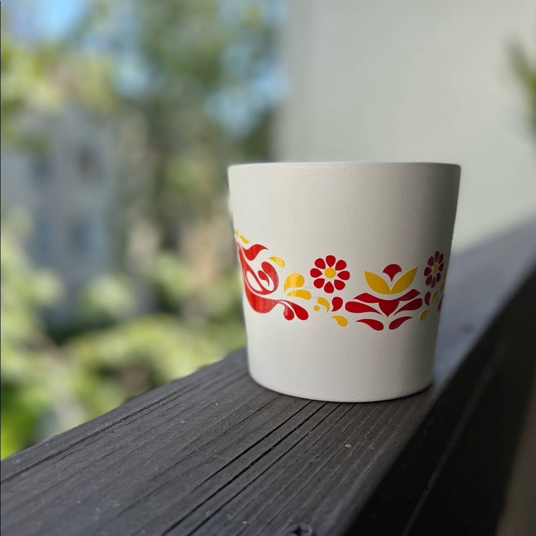 Vintage Inspired Homemade Pyrex Friendship Print White 5 in Ceramic ...