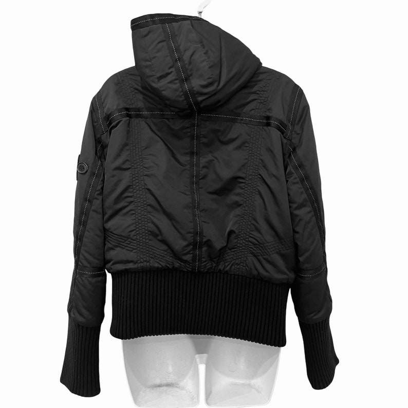 Parasuco Denim Cult Black Button Front Bomber Jacket Size L Detachable ...