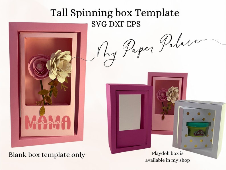 Printable 3d Birthday Card , Tall Spinning Box Template Svg Dxf Eps ...