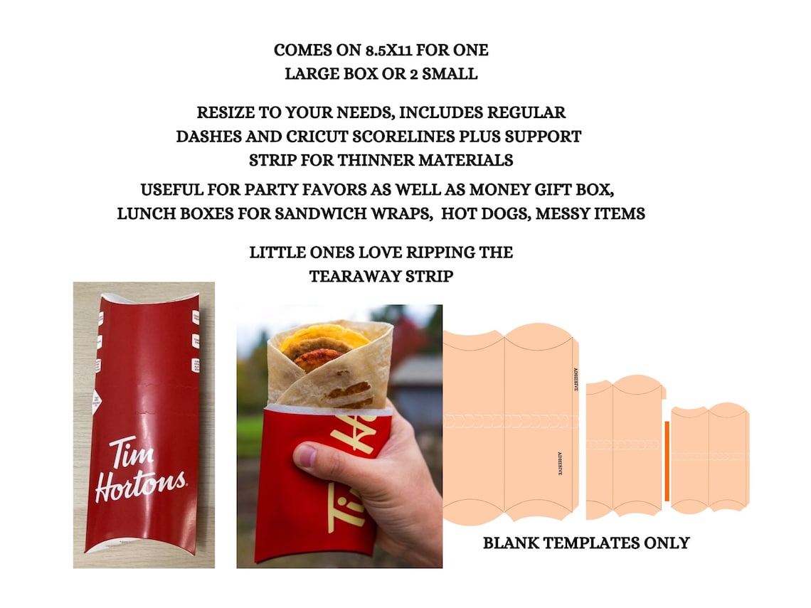 Taco Burrito Wrap Packaging Template, Svg Png ,lunch Box Package, Candy ...