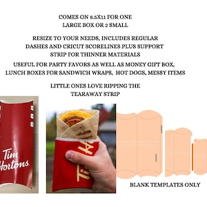 Taco Burrito Wrap Packaging Template, Svg Png ,lunch Box Package, Candy ...