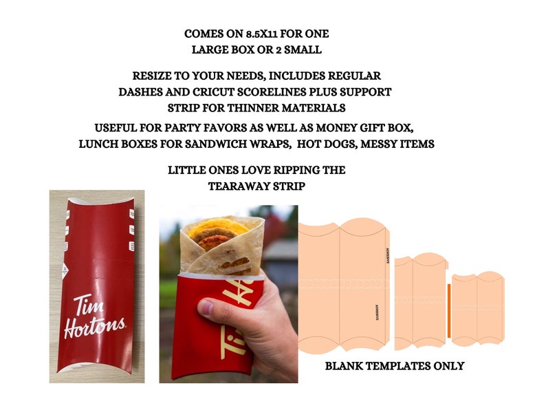 Taco Burrito Wrap Packaging Template, Svg Png ,lunch Box Package, Candy ...