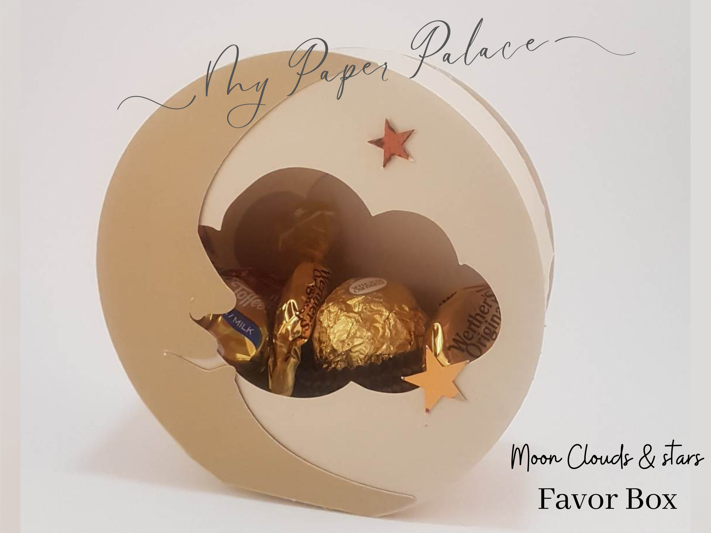 Round Gift Box Svg Bundle, We Are Over the Moon Baby Shower Favor Box ...