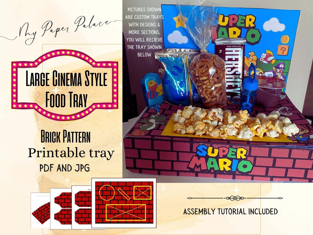 Old Fashioned Concession Tray Printable PDF , Popcorn Tray,brick ...