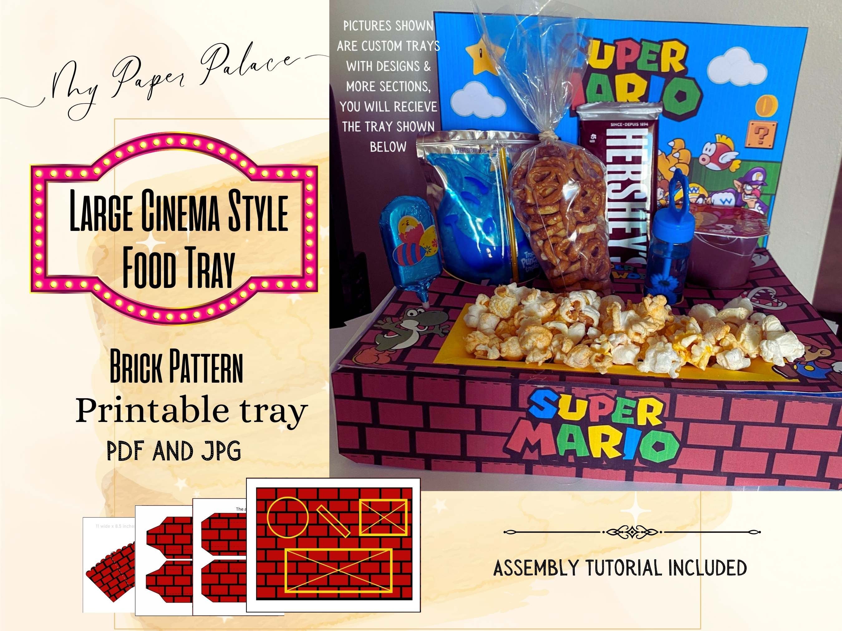 Old Fashioned Concession Tray Printable PDF , Popcorn Tray,brick ...