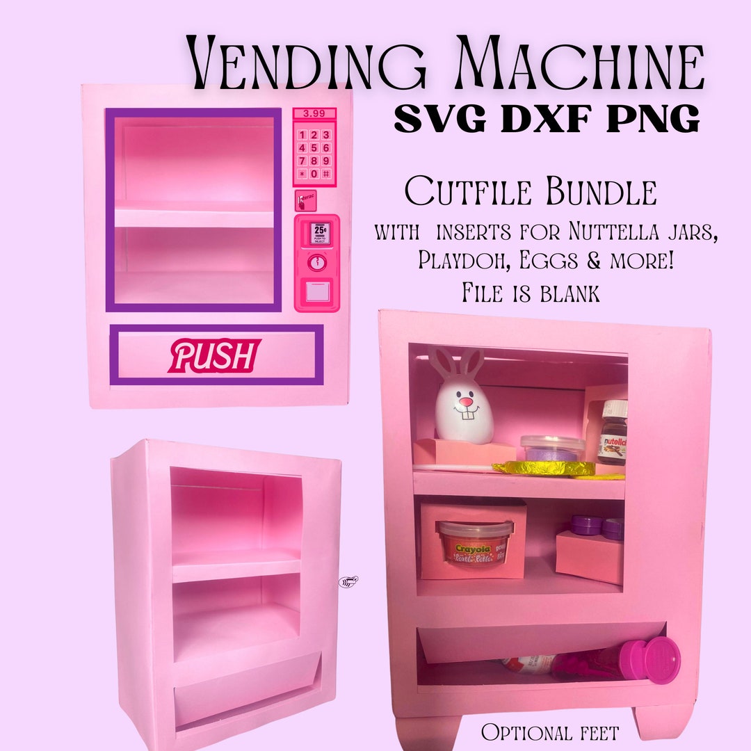 Mini Vending Machine Svg Dxf Bundle, Crayon Party Favor Box Template ...