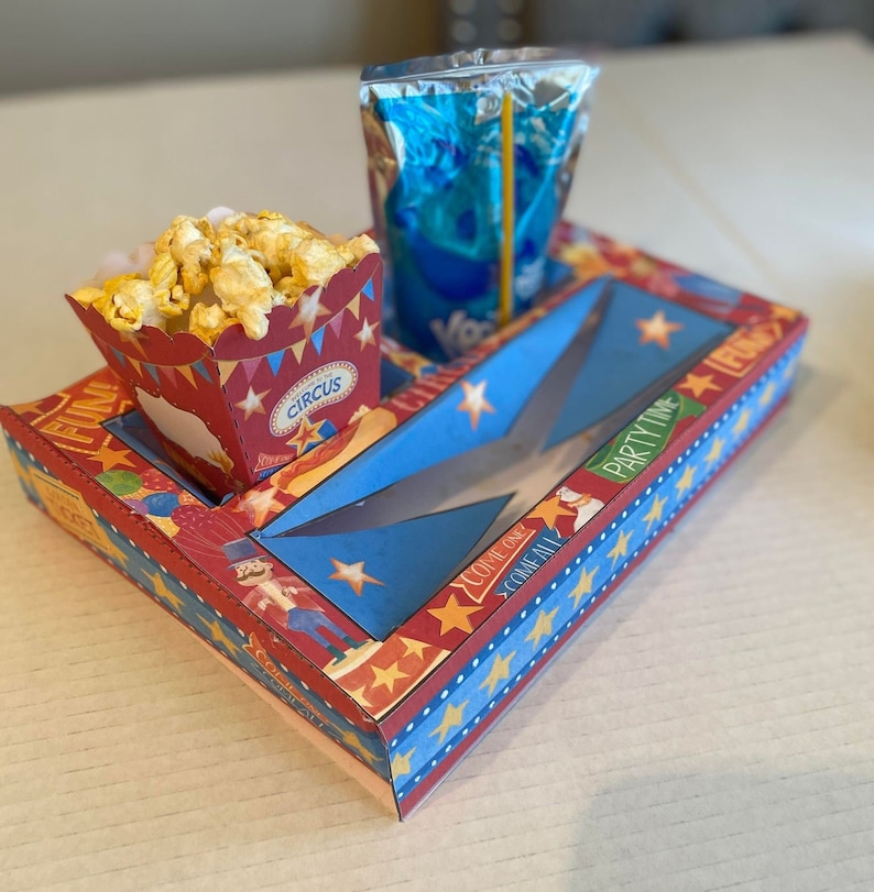 Printable Circus Concession Stand Box, Carnival Party Popcorn Tray ...