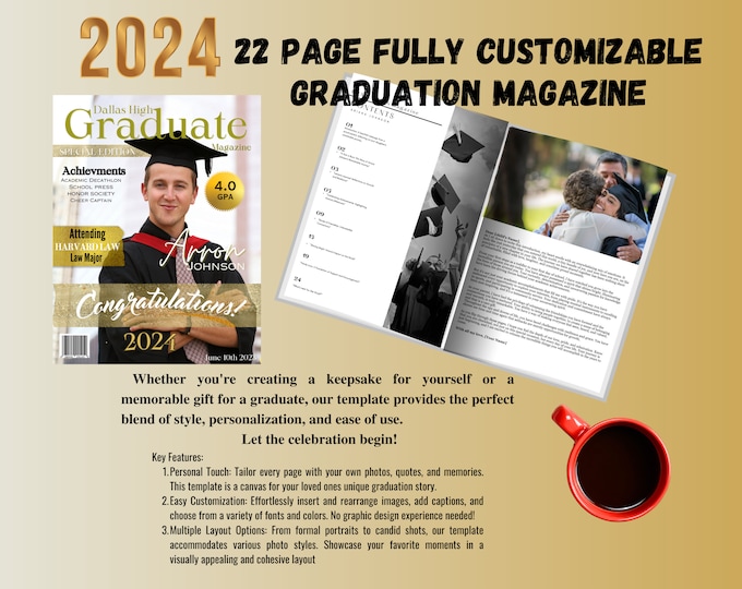 Graduation Magazine Cover, Graduation Invitation, Graduation 2024 ...