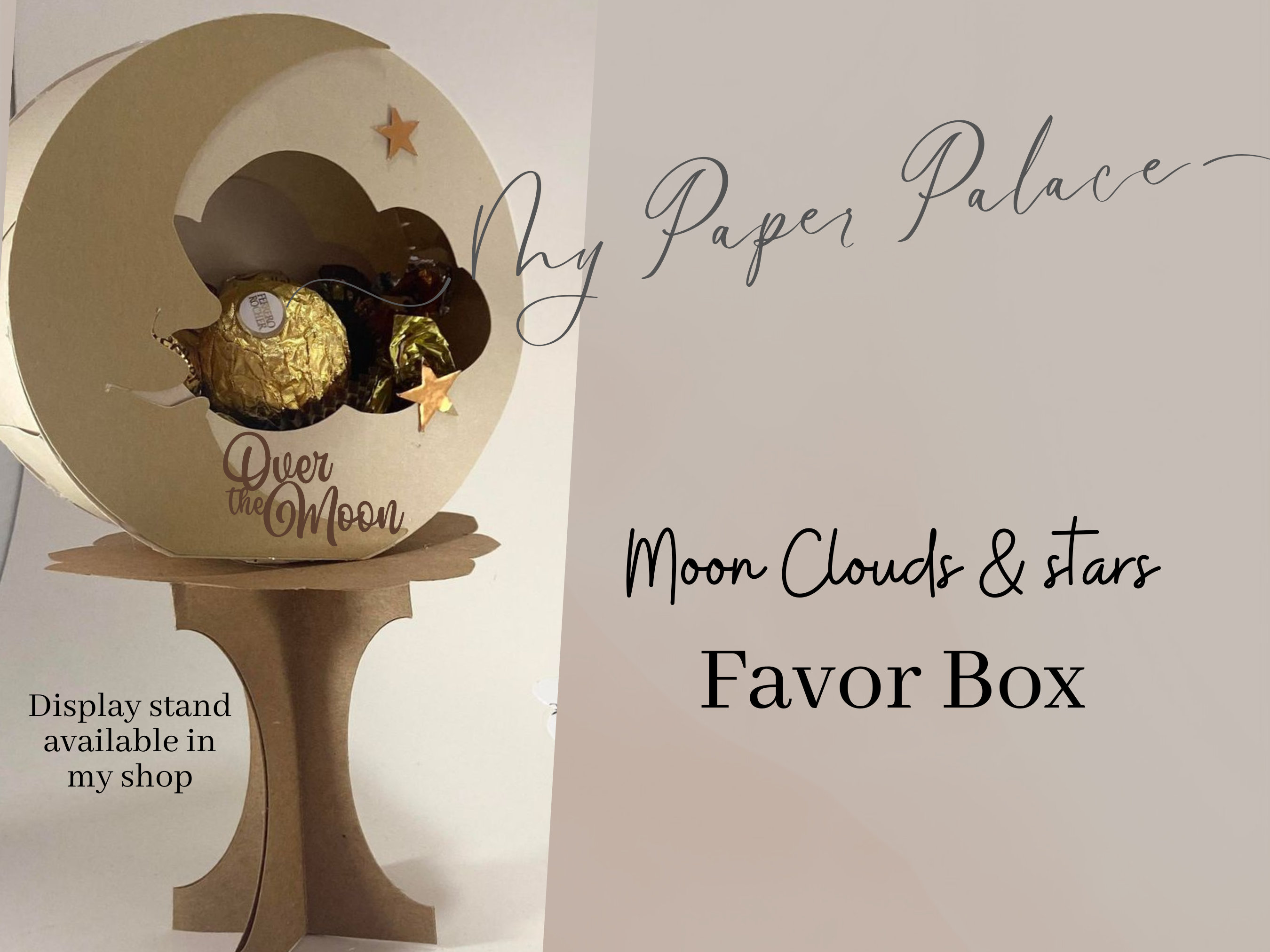 Round Gift Box Svg Bundle, We Are Over the Moon Baby Shower Favor Box ...