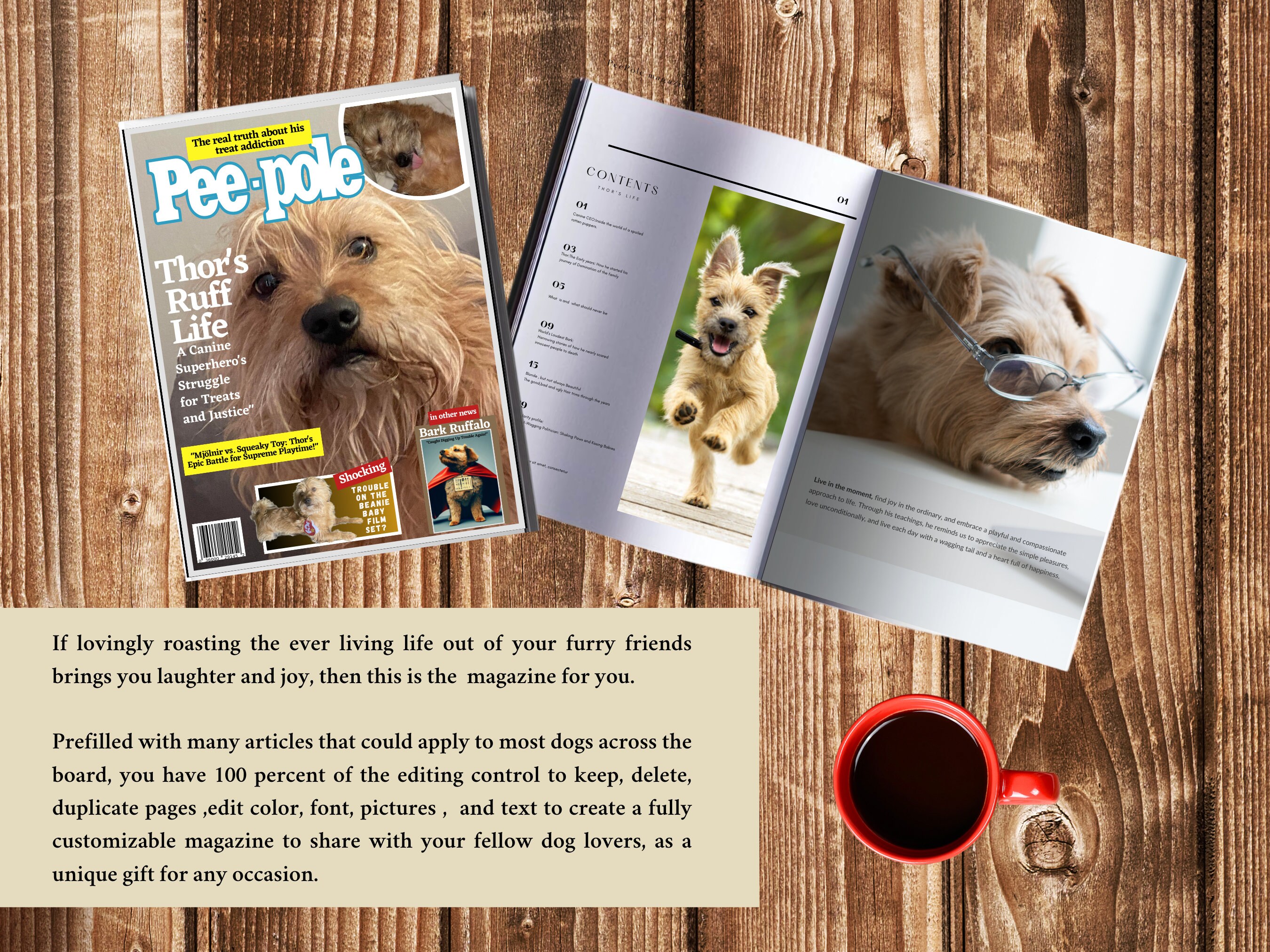Dog Magazine With All 6 Cover Templates, Template for Canva, Drag and ...