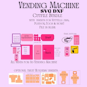 Mini Vending Machine Svg Dxf Bundle, Crayon Party Favor Box Template ...