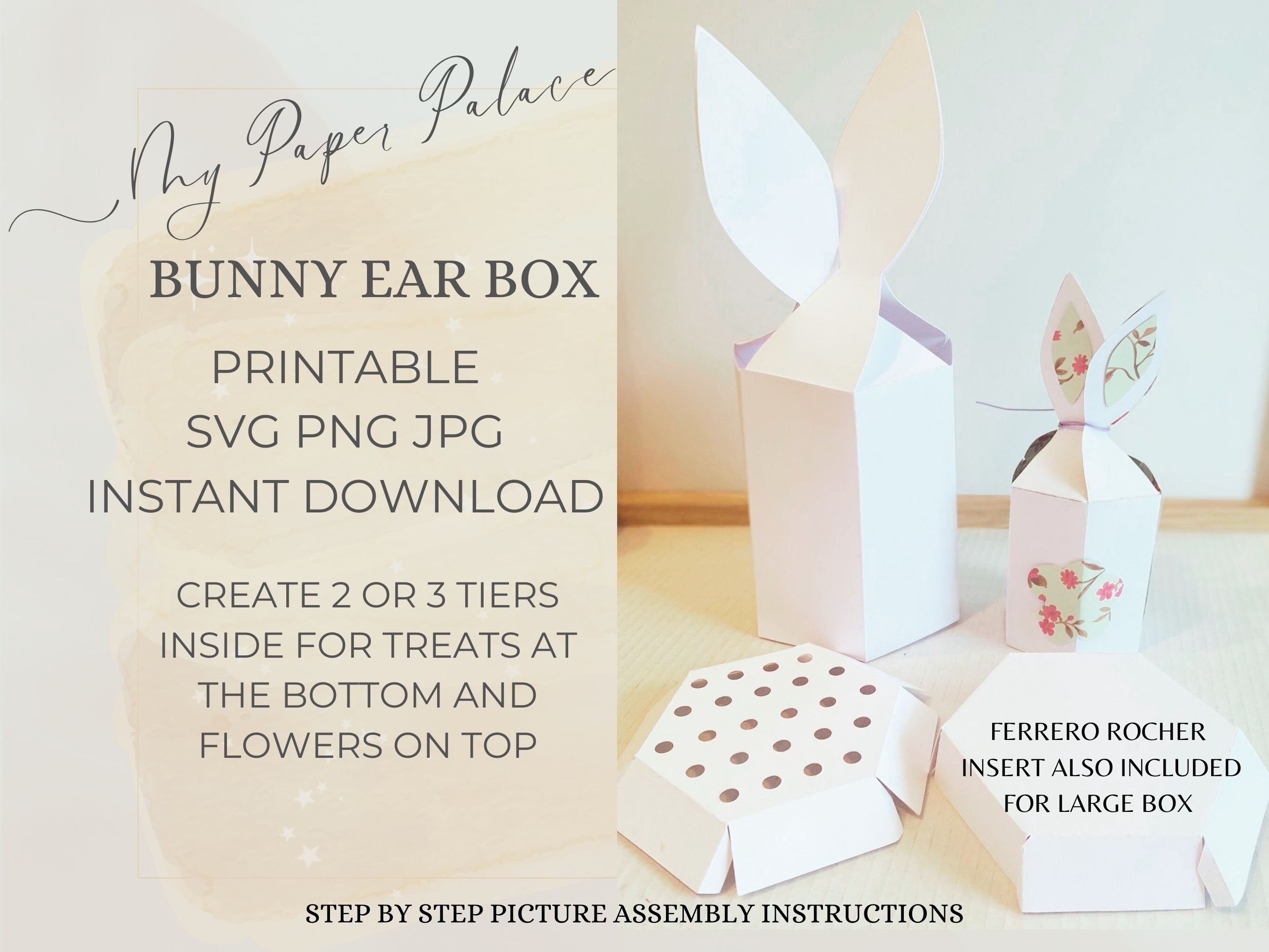 Bunny Box Blank Template With Inserts, Svg Png Jpg , Small Large ...