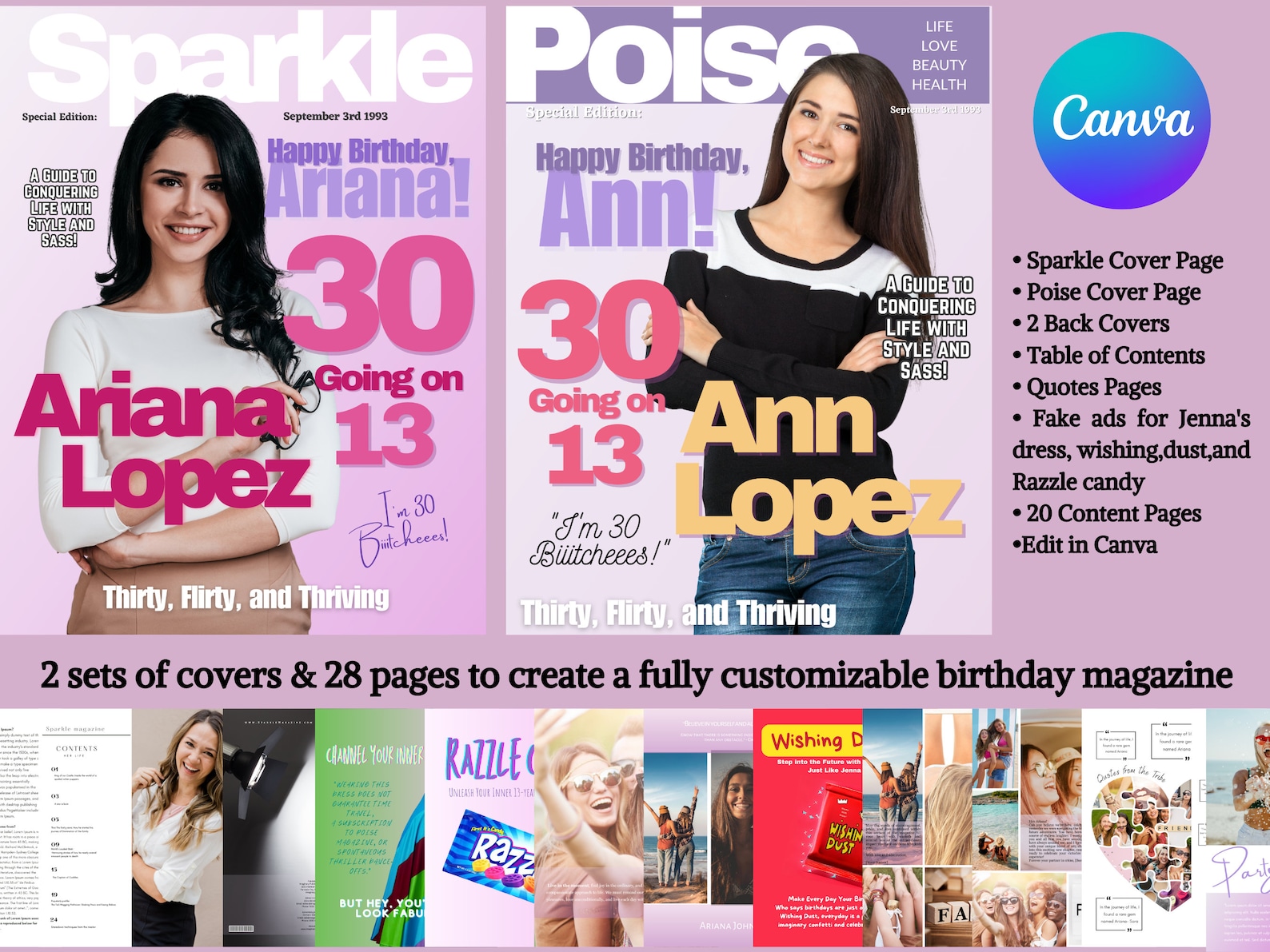 13 Going on 30 Party Theme, Poise Magazines and Covers Template, Poise ...