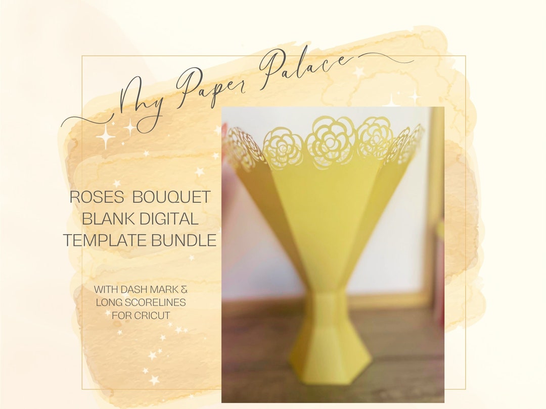 Roses Cardstock Flower Bouquet Gift Box Candy Bouquet, Cricut Score ...