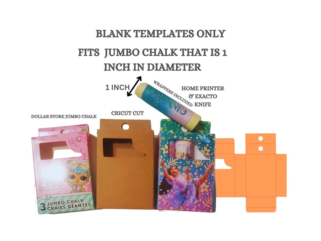 Jumbo Chalk Holders Template, Jumbo Crayon, Chalk Party Favors Svg Png ...