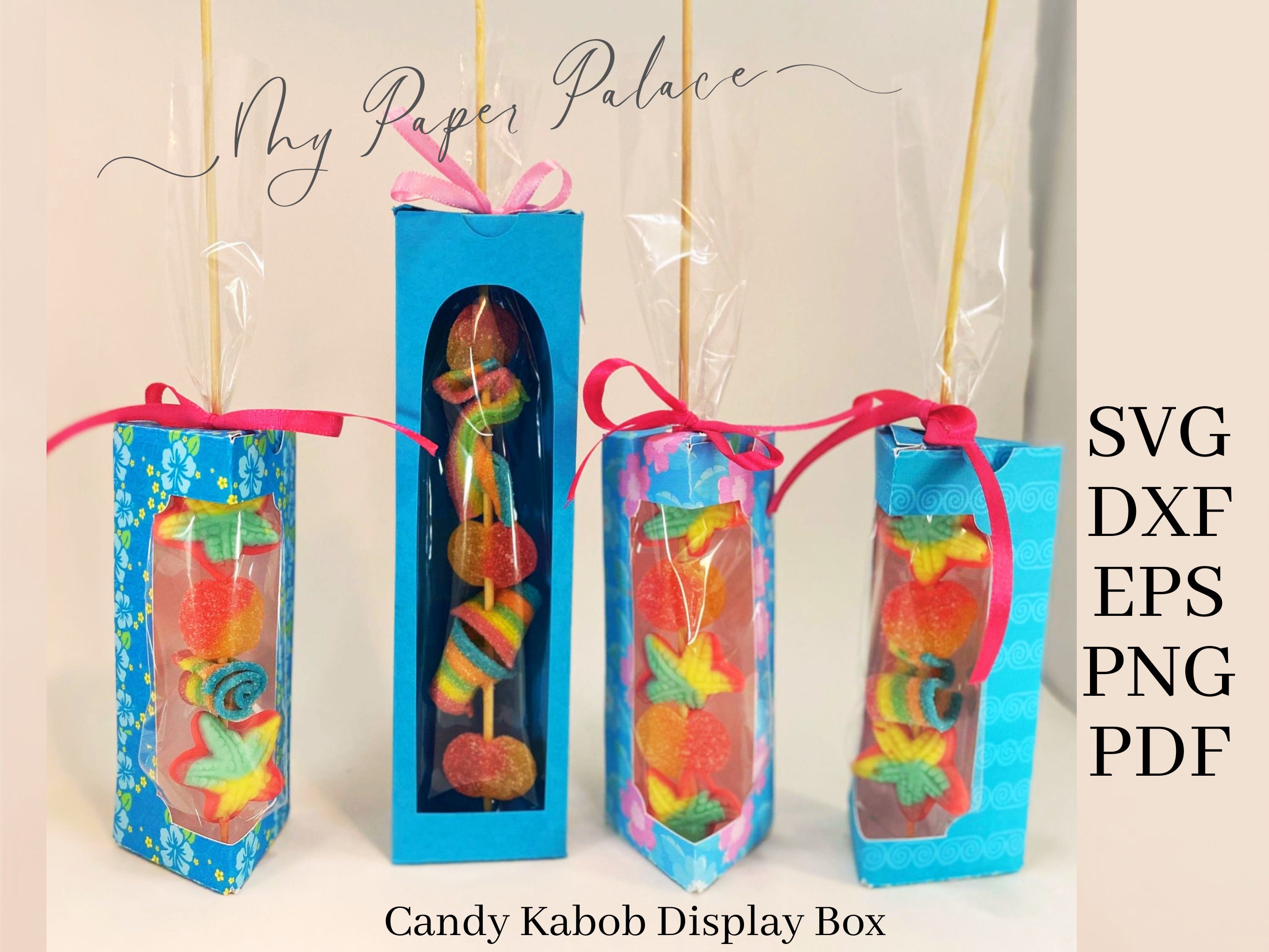 Candy Kabob Box Blank Templates, Large Small Candy Stick Display Box ...