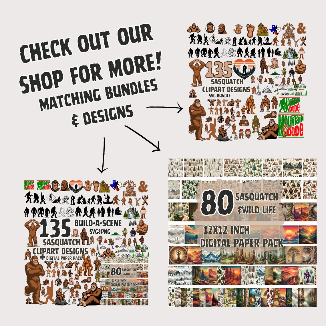 135 Bigfoot Layered Svg Clipart Bundle Big Foot, Sasquatch Build a ...