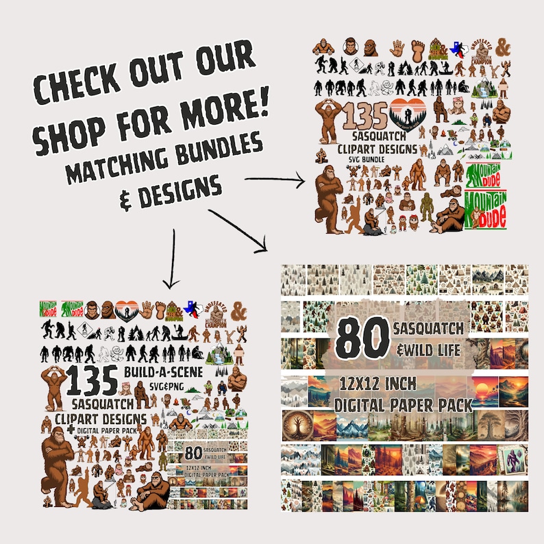 135 Bigfoot Layered Svg Clipart Bundle Big Foot, Sasquatch Build a ...