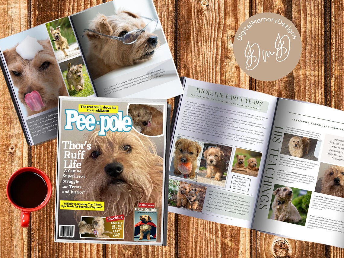 Dog Magazine With All 6 Cover Templates, Template for Canva, Drag and ...