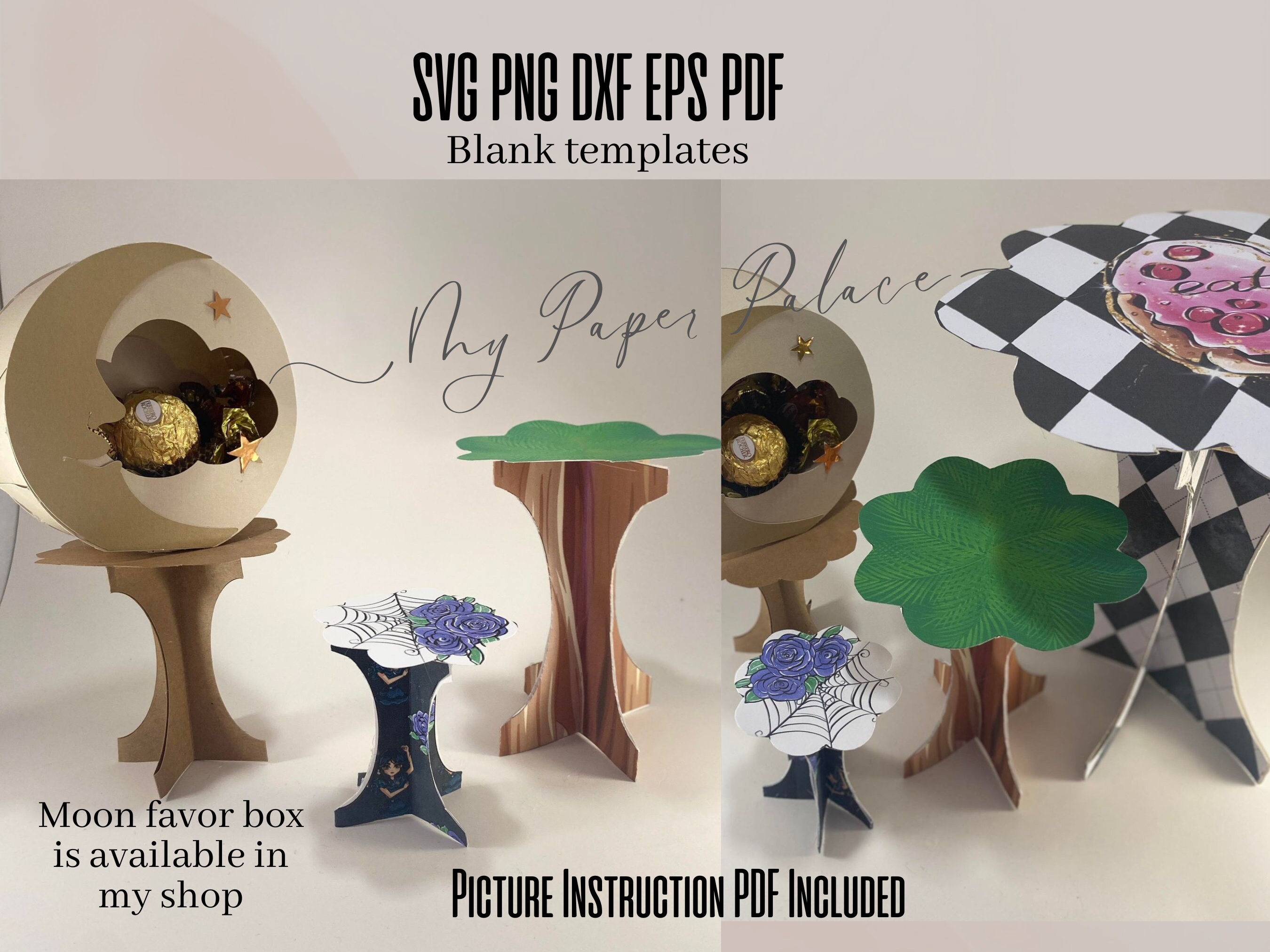 Blank Display Stand Template , Svg Png Dxf Eps Pdf , Cricut Score Lines ...