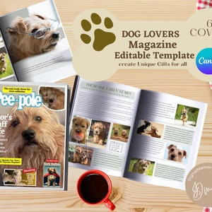 Dog Magazine With All 6 Cover Templates, Template for Canva, Drag and ...
