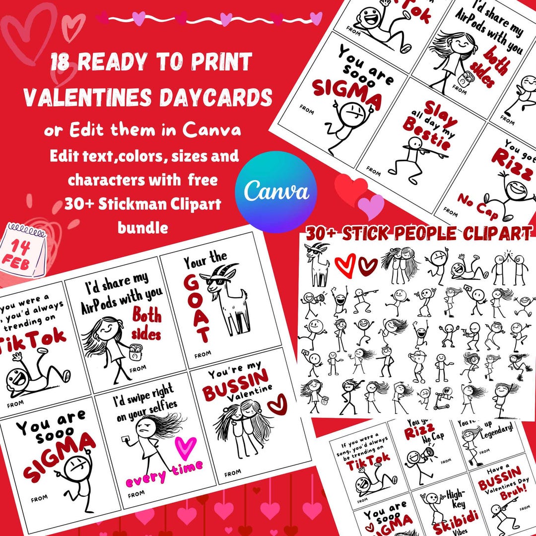Slang Kids Valentine's Day Cards, Funny Printable Classroom , Teen ...
