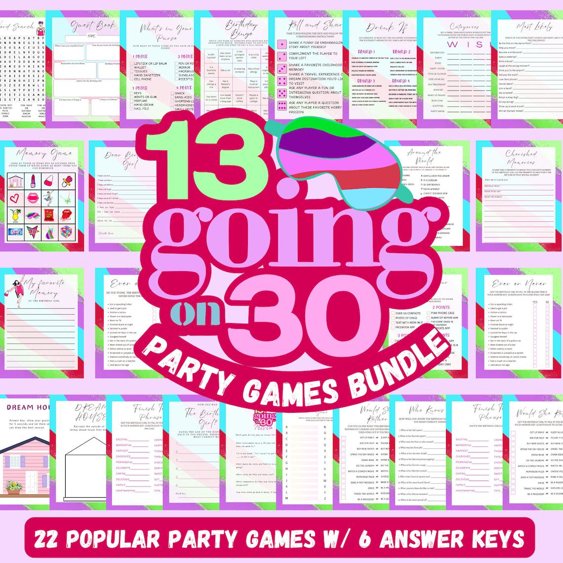 13 Going on 30 Party Bundle, Printable Cake Toppers ,poise & Sparkle ...