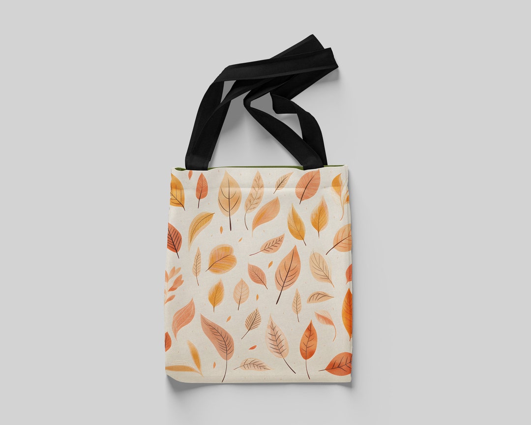 Autumn Leaves Tote Bag , Simple Cream and Pastel Palette, Fall ...