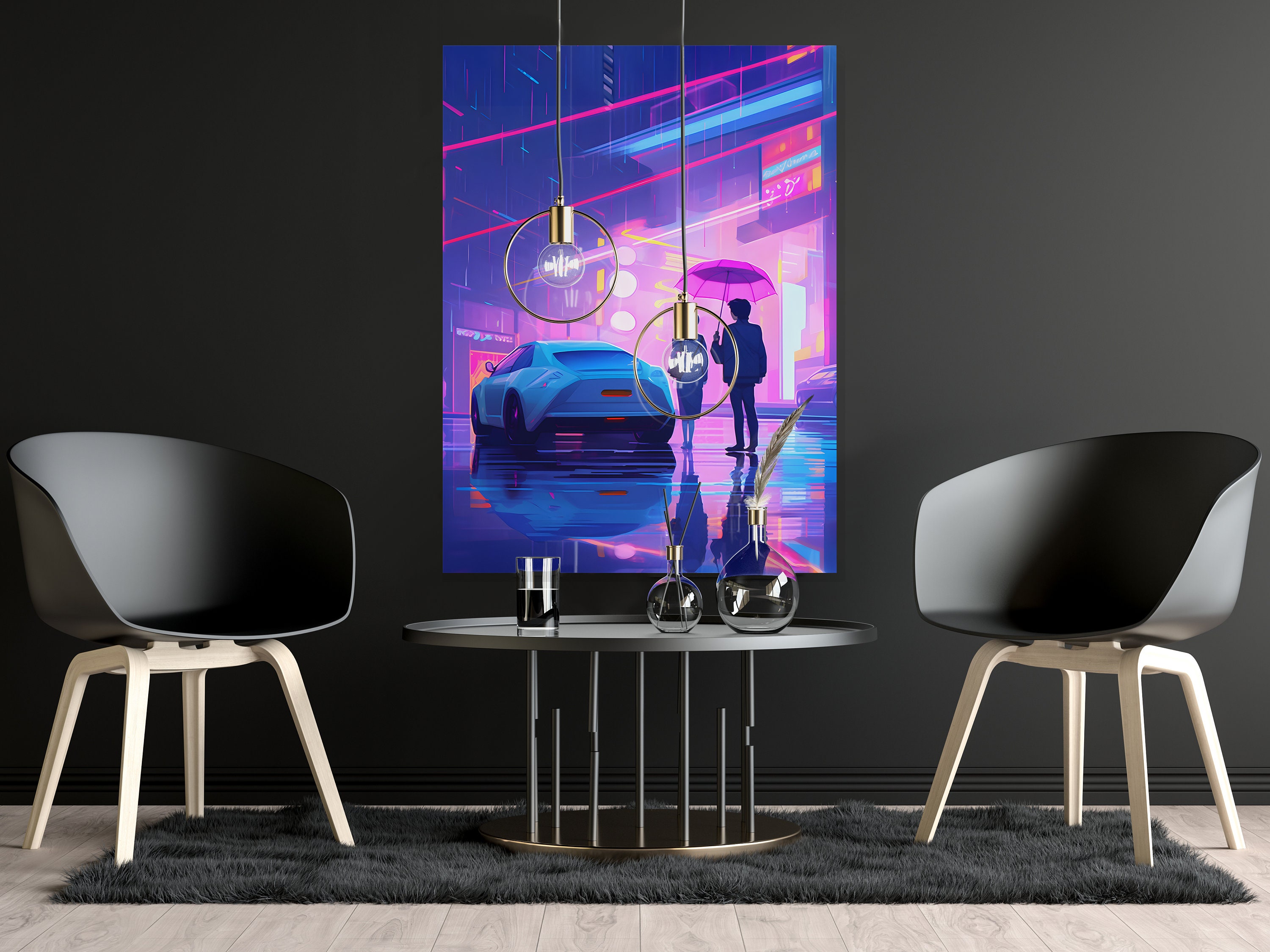 Retro Nights Date Night Neon Lights Nightlife Purple Hues - Etsy