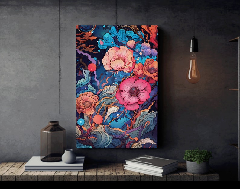 Flower Art Illustration Line Work Nature Landscape Floral - Etsy