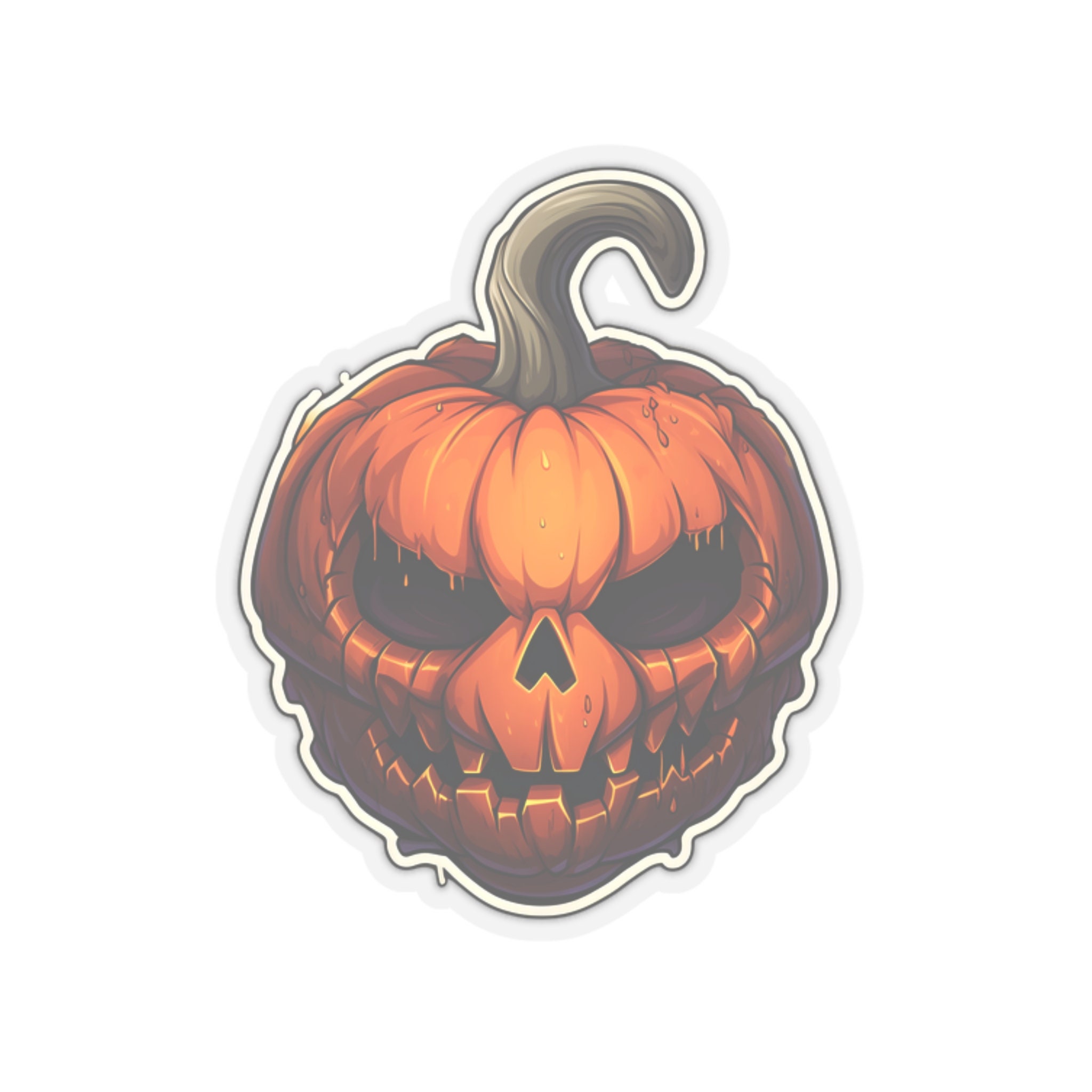 Pumpkin Slayer Halloween STICKER, Jack-o'lantern Halloween Cartoon ...