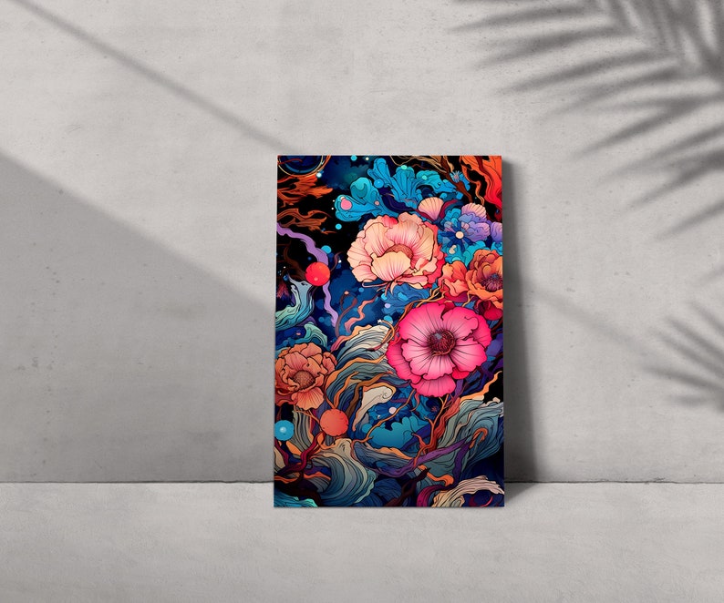 Flower Art Illustration Line Work Nature Landscape Floral - Etsy