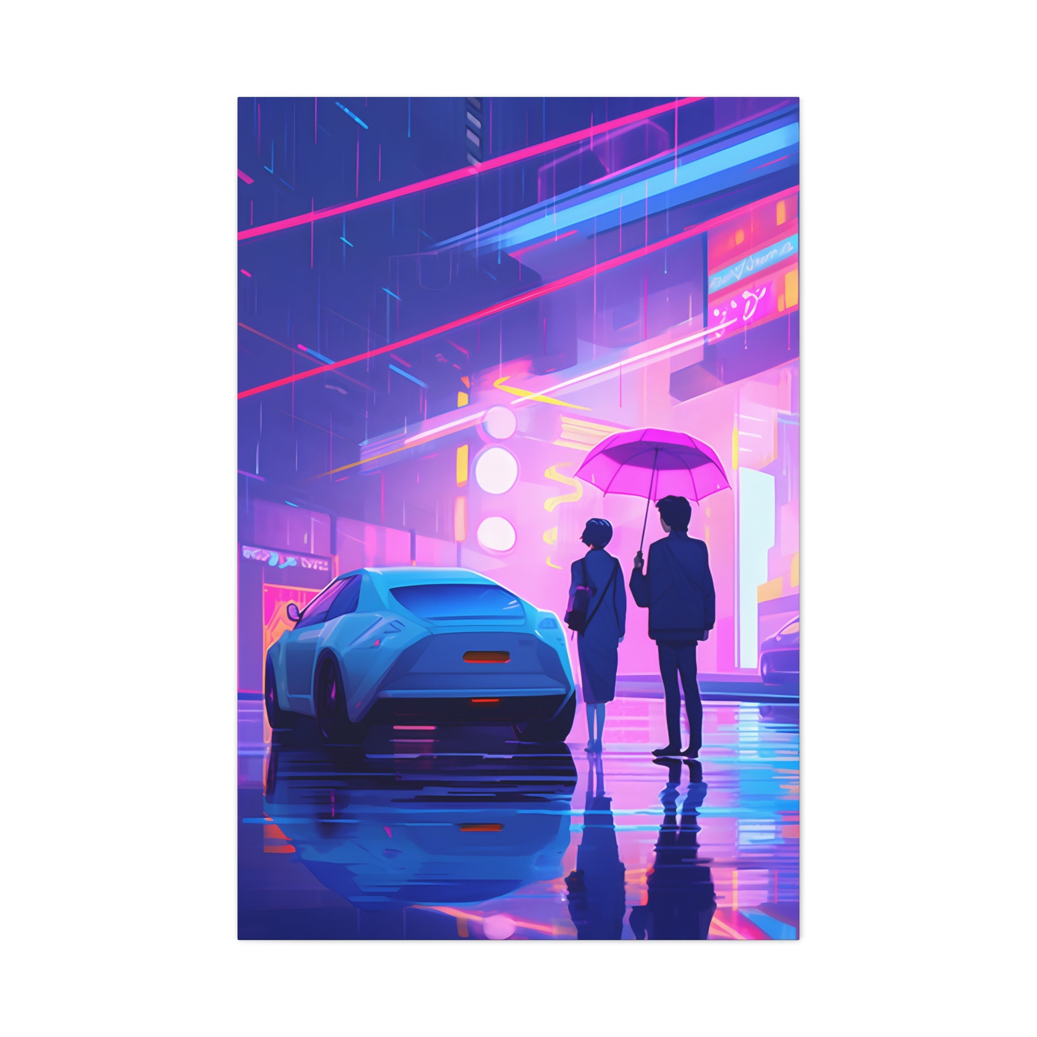 Retro Nights Date Night Neon Lights Nightlife Purple Hues - Etsy