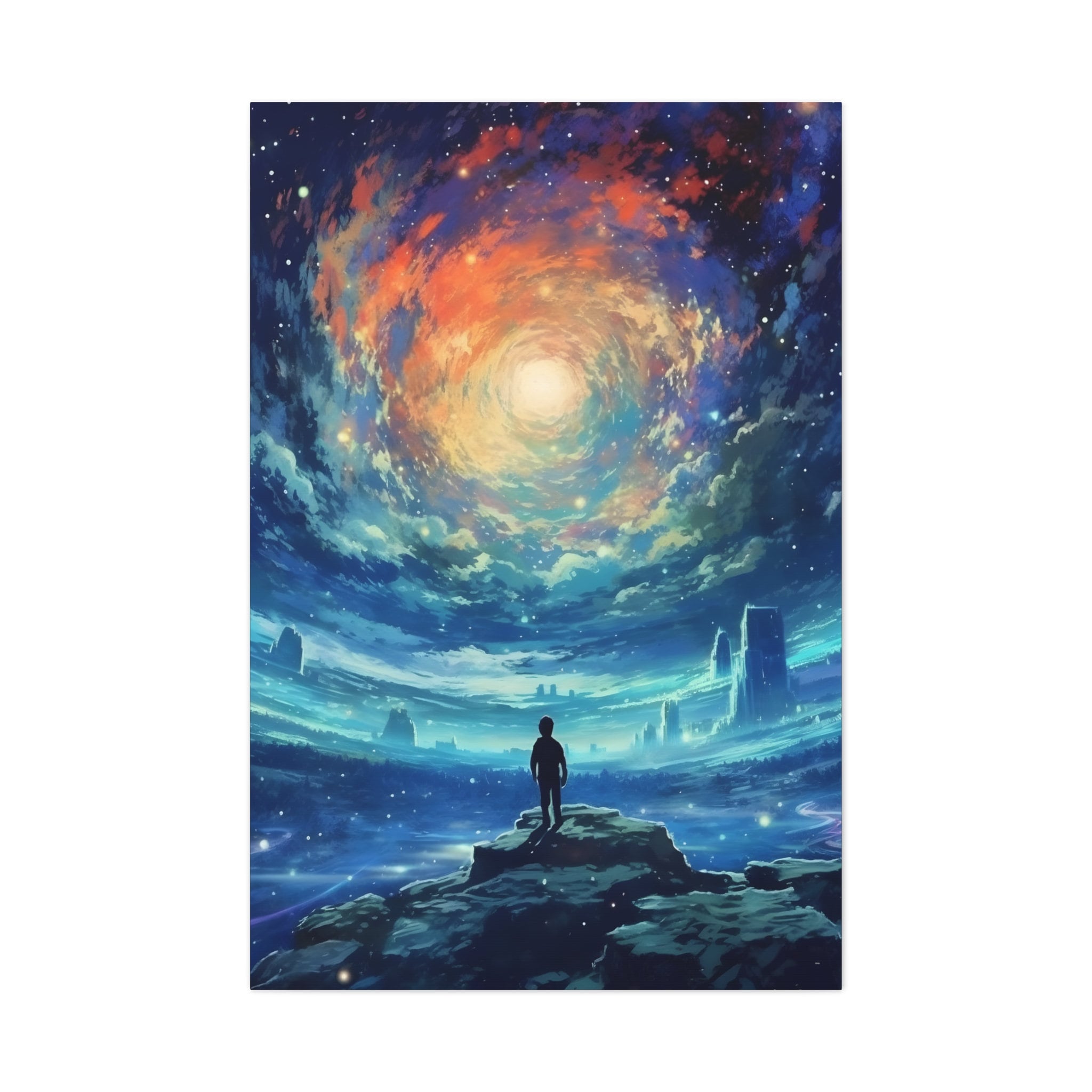 Milky Way Star Gazer Night Sky Space Painting Canvas Wall - Etsy