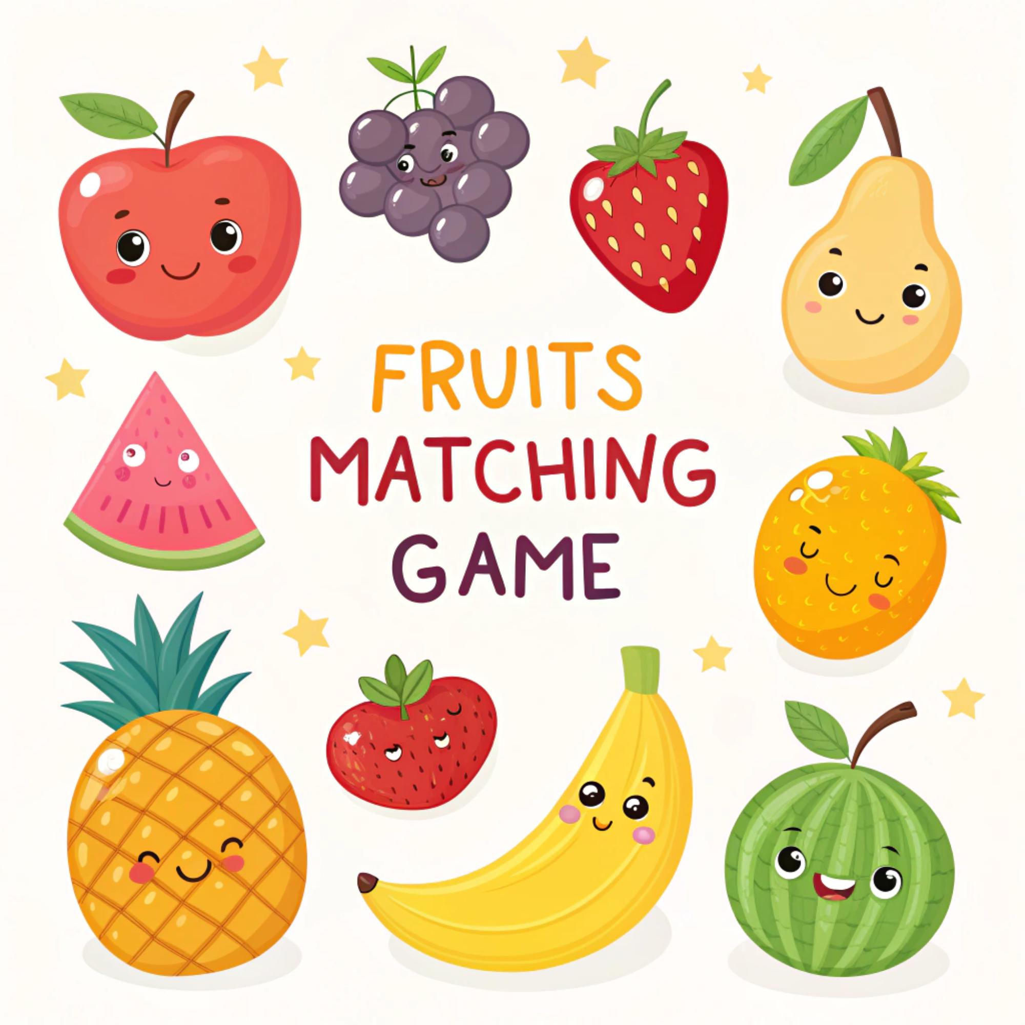 Fruits Matching Game Printable | Kids Memory Game | Preschool Learning ...