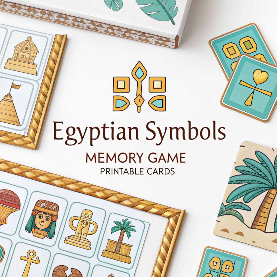 Egyptian Symbols Memory Game: Printable Matching Cards (PDF Download ...