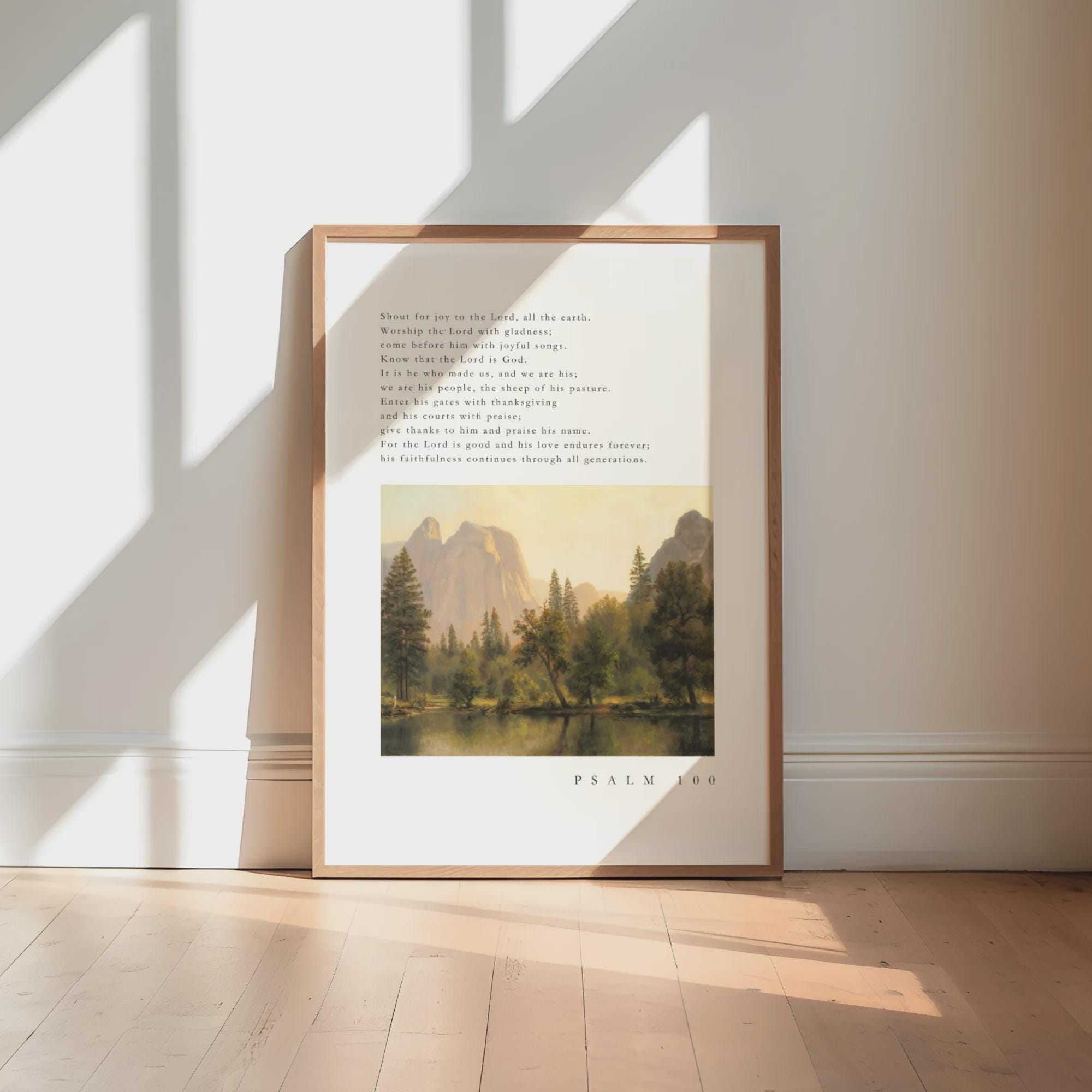 Psalm 100 Bible Verse Print: Vintage Landscape Art (digital Download ...