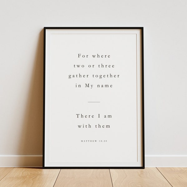 Verse Matthew 18 20 - Etsy