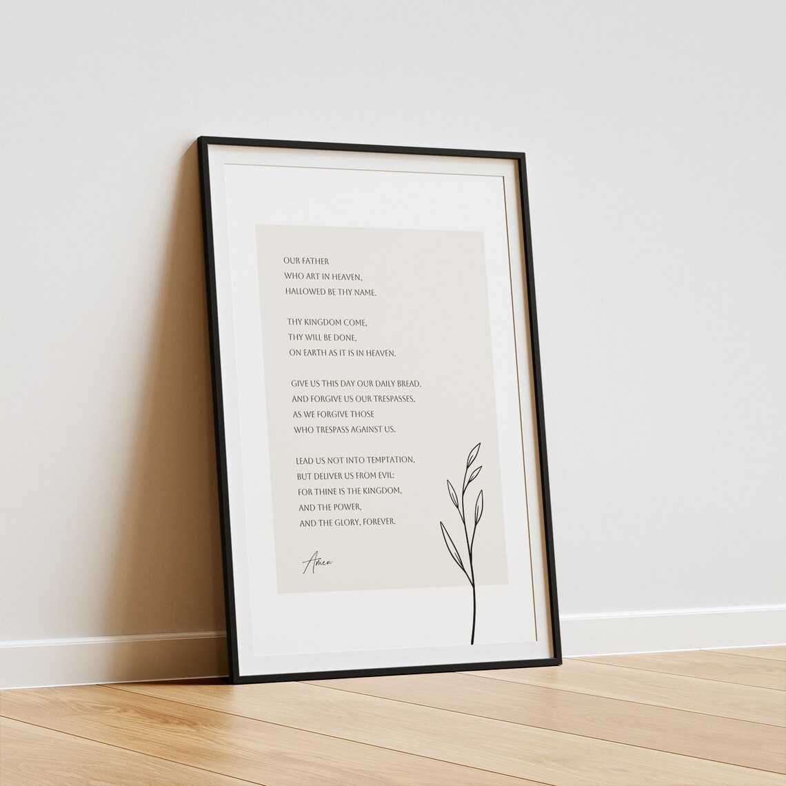 The Lord's Prayer, Minimal Bible Verse Art, Boho Biblical Print, New ...
