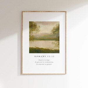 Romans 12:12, Bible Verse Print, Christian Print, Modern Christian Art ...