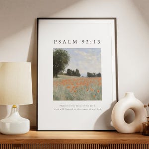 Psalm 92:13, Bible Verse Print, Bible Art, Christian Printable, Vintage ...