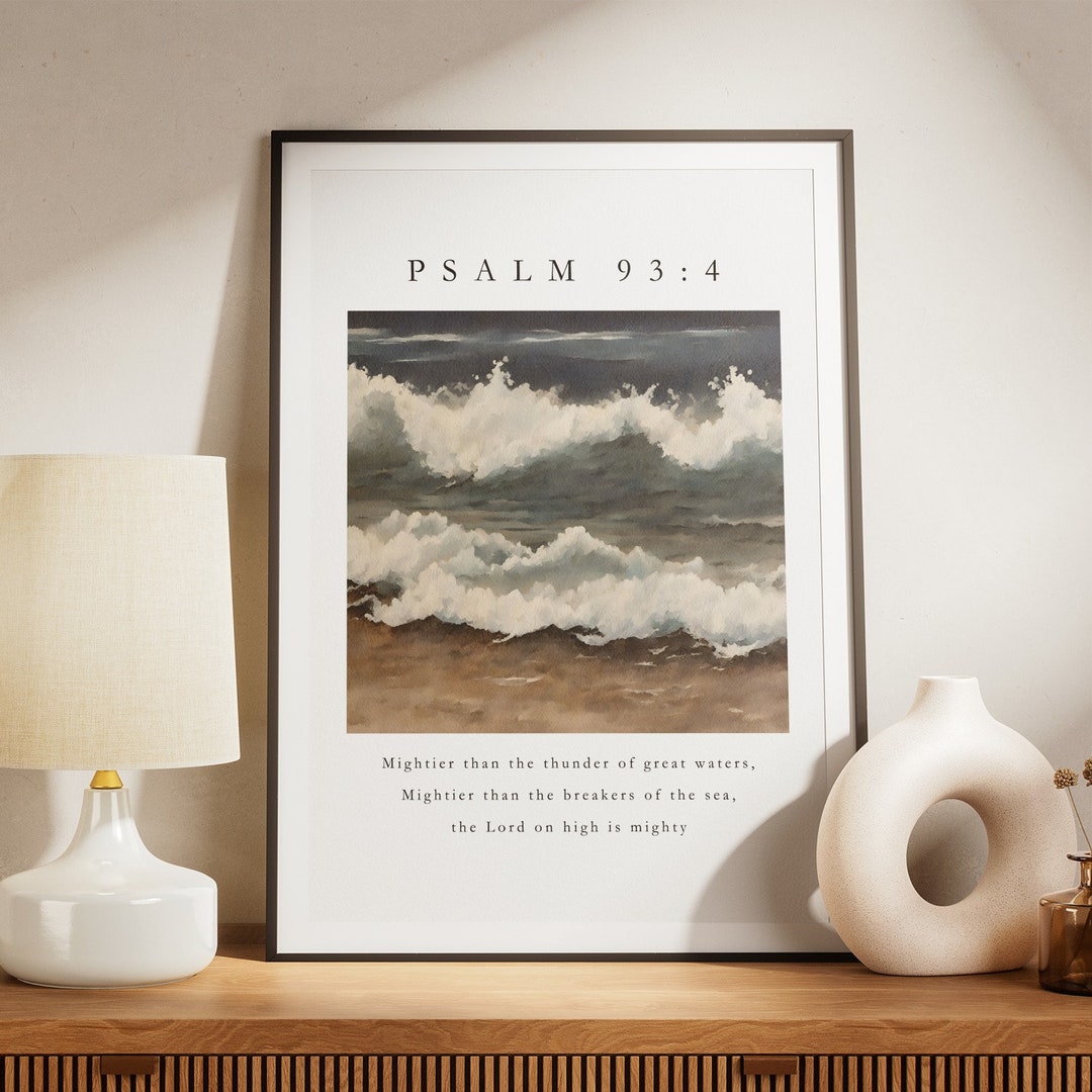Psalm 93:4, Bible Verse Print, Bible Art, Scripture Printable, Modern ...