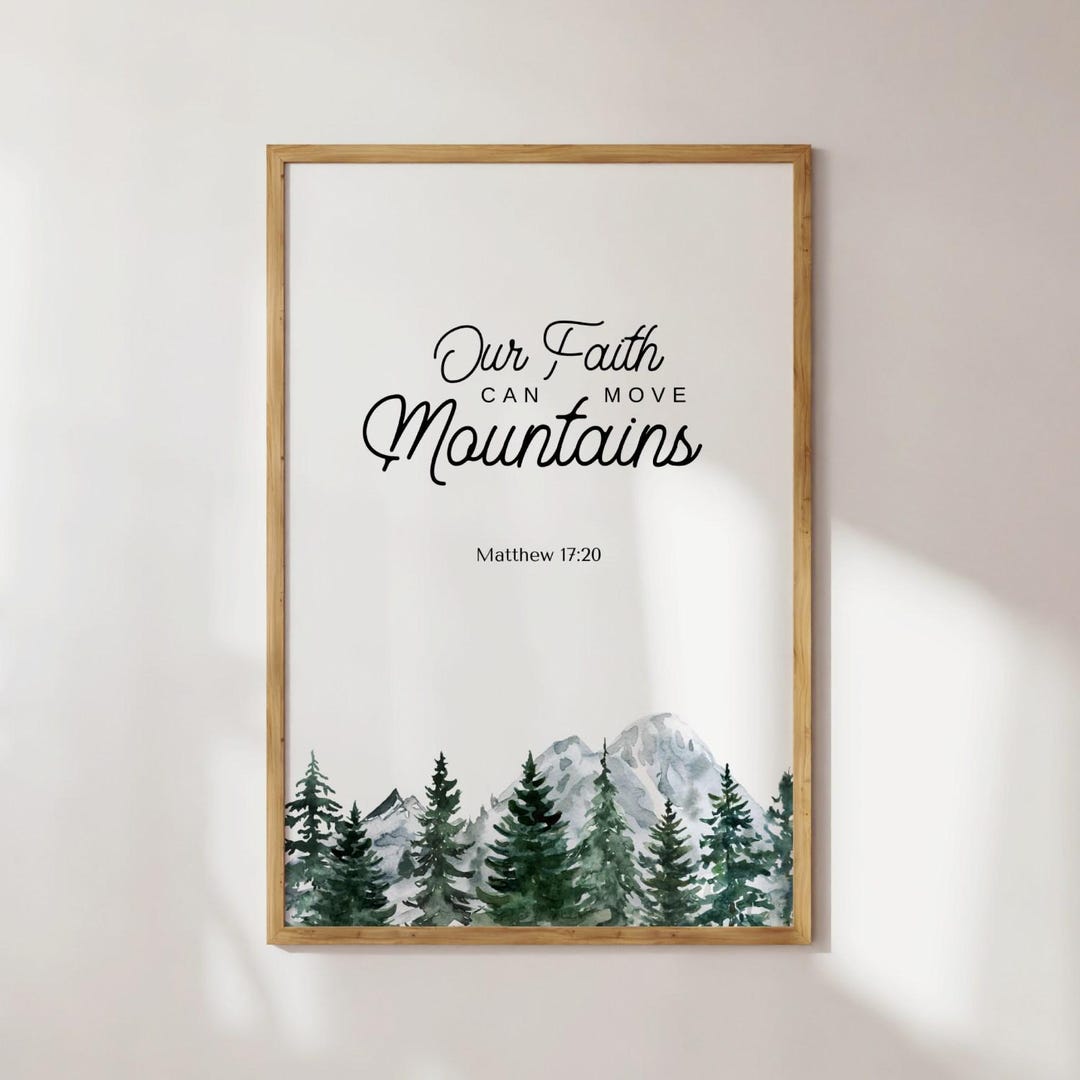 Matthew 17:20 Modern Bible Verse Art, Bible Verse Print, Christian ...