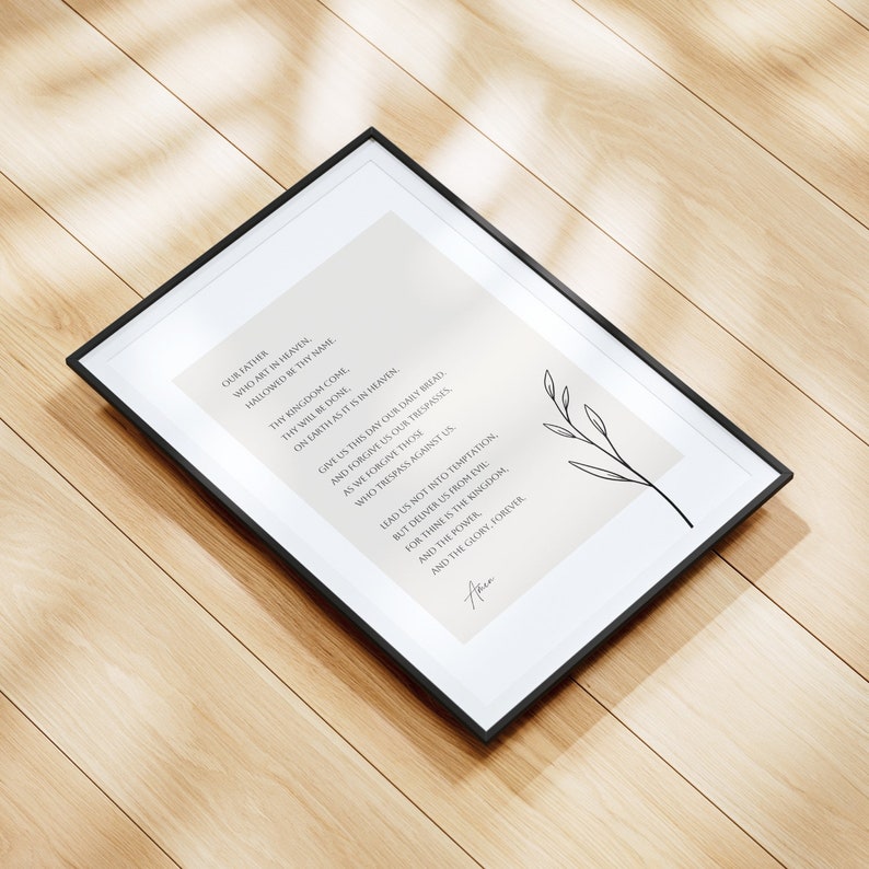 The Lord's Prayer, Minimal Bible Verse Art, Boho Biblical Print, New ...