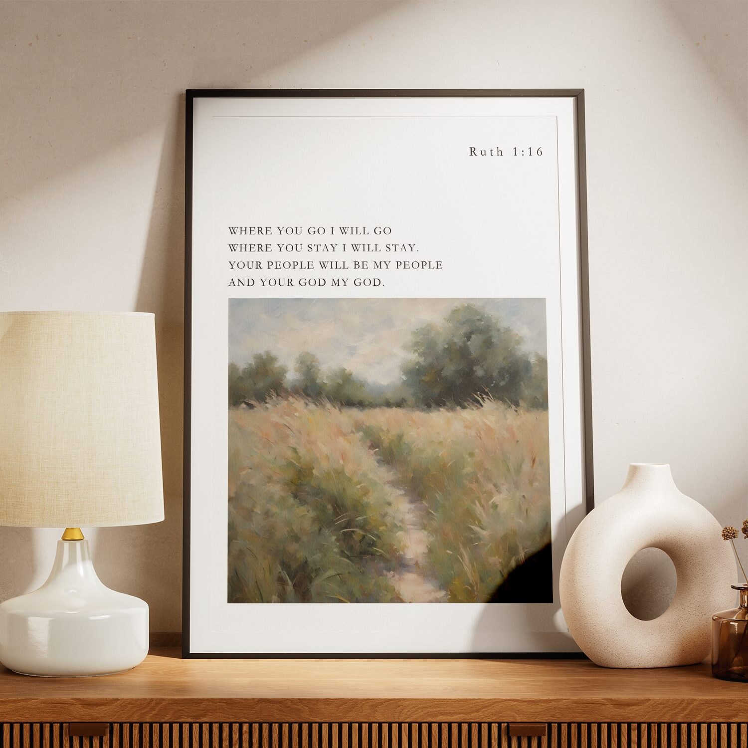 Ruth 1:16, Bible Verse Print, Christian Print, Modern Christian Art ...