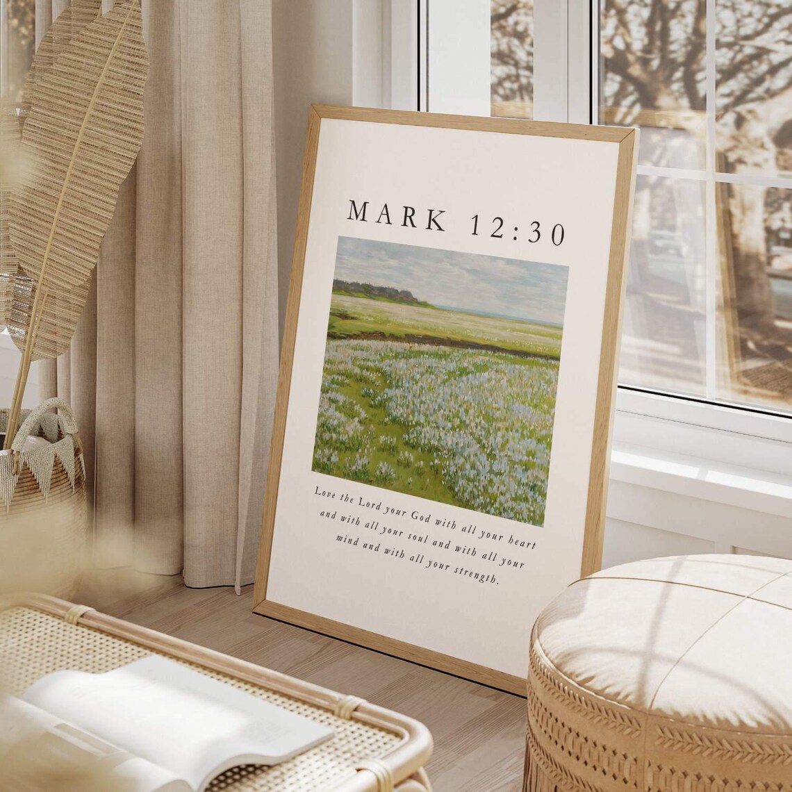 Mark 12:30 Christian Floral Art Print (digital Download) - Etsy