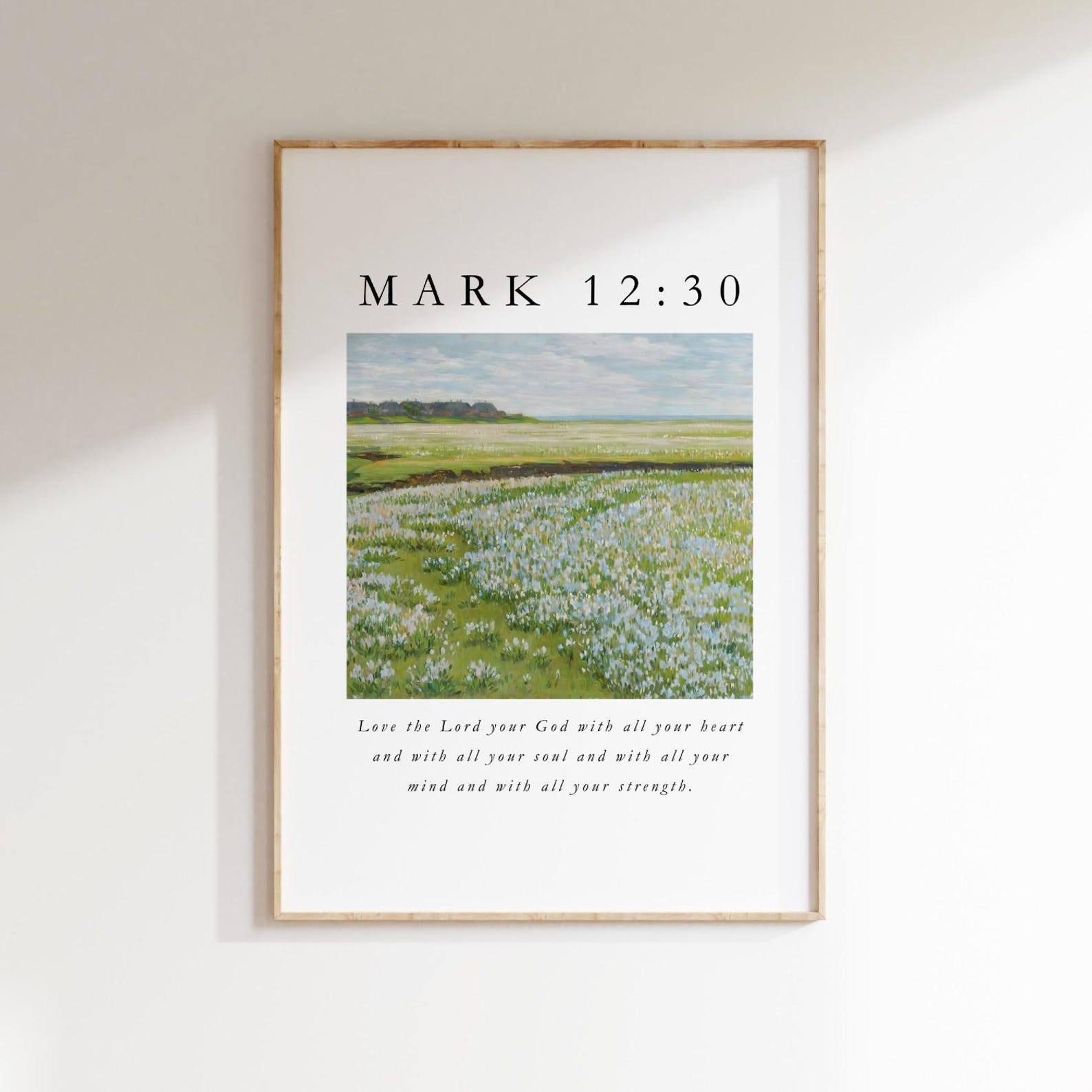 Mark 12:30 Christian Floral Art Print (digital Download) - Etsy